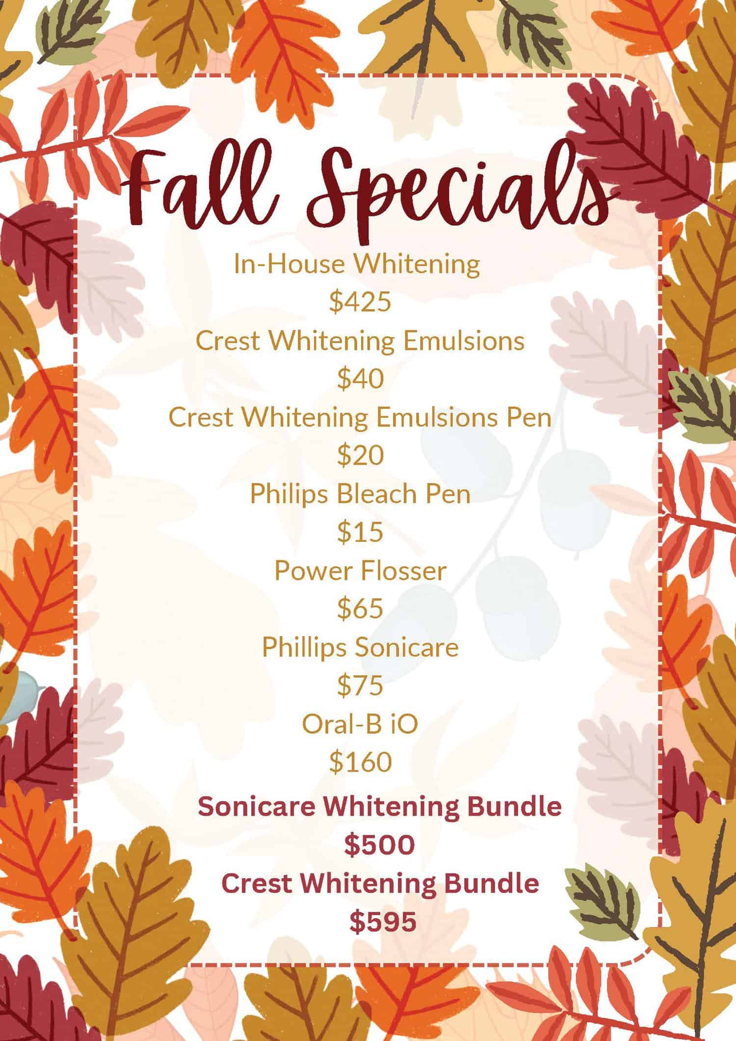 Village Dentistry: Fall Specials - Freshfields Village : Freshfields ...