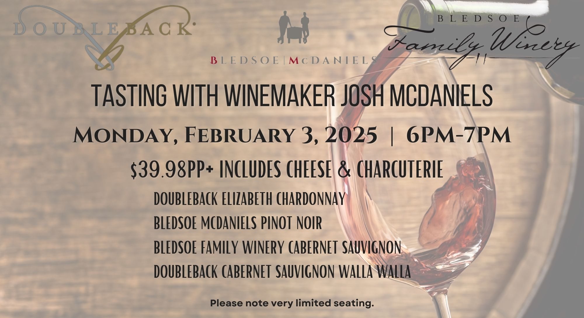 Bledsoe Family & Doubleback Wineries Wine Tasting at FortyEight Wine ...